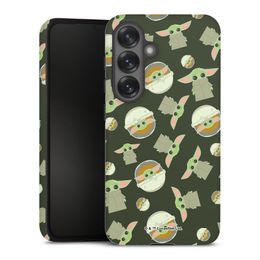 DeinDesign Galaxy S25 Handy Panzer Handyh&uuml;lle robuste Outdoor H&uuml;lle Schutzh&uuml;lle matt Official Licensed Product Star Wars Muster Baby Yoda Tough Case