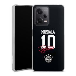 DeinDesign Xiaomi Redmi Note 12 Pro 5G Handy Silikon H&uuml;lle Case transparent Handyh&uuml;lle Fcb Fc Bayern M&uuml;nchen Jamal Musiala Silikon Case