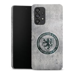DeinDesign Galaxy A53 5G Handy Premium Case Smartphone Handyh&uuml;lle Schutzh&uuml;lle matt Eintracht Braunschweig Concrete Logo Premium Case