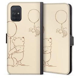 DeinDesign Galaxy A71 Handy Klapph&uuml;lle Handyh&uuml;lle aus Kunst Leder schwarz Flip Case Disney Official Licensed Product Winnie The Pooh Sideflip mit Lasche
