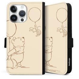 DeinDesign iPhone 14 Pro Max Handy Klapph&uuml;lle Handyh&uuml;lle aus Kunst Leder schwarz Flip Case Disney Official Licensed Product Winnie The Pooh Sideflip mit Lasche