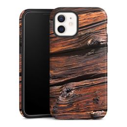 DeinDesign iPhone 12 Handy Panzer Handyh&uuml;lle robuste Outdoor H&uuml;lle Schutzh&uuml;lle gl&auml;nzend Wood Wooden Look Beams Tough Case
