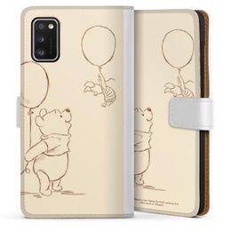 DeinDesign Galaxy A41 Handy Klapph&uuml;lle Handyh&uuml;lle aus Kunst Leder wei&szlig; Flip Case Disney Official Licensed Product Winnie The Pooh Sideflip mit Lasche