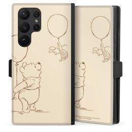 DeinDesign Galaxy S23 Ultra Handy Klapph&uuml;lle Handyh&uuml;lle aus Kunst Leder schwarz Flip Case Disney Official Licensed Product Winnie The Pooh Sideflip mit Lasche