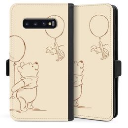 DeinDesign Galaxy S10 Plus Handy Klapph&uuml;lle Handyh&uuml;lle aus Kunst Leder schwarz Flip Case Disney Official Licensed Product Winnie The Pooh Sideflip mit Lasche