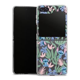 DeinDesign Galaxy Z Flip 5 Handy Hard Case Schutzh&uuml;lle transparent Smartphone Handy H&uuml;lle Disney Lilo & Stitch Muster Hard Case