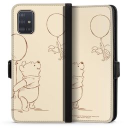 DeinDesign Galaxy A51 Handy Klapph&uuml;lle Handyh&uuml;lle aus Kunst Leder schwarz Flip Case Disney Official Licensed Product Winnie The Pooh Sideflip mit Lasche