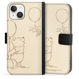 DeinDesign iPhone 14 Handy Klapph&uuml;lle Handyh&uuml;lle aus Kunst Leder schwarz Flip Case Disney Official Licensed Product Winnie The Pooh Sideflip mit Lasche