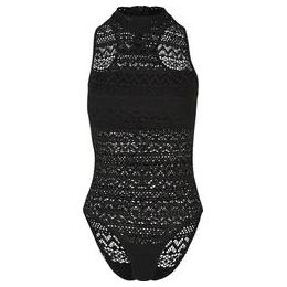 Body Urban Classics "Urban Classics Damen Ladies Crochet Jersey Turtleneck Body", Damen, Gr. 5XL, US-Gr&ouml;&szlig;en, schwarz, 98% Polyester, 2% Elasthan, Bodys Body