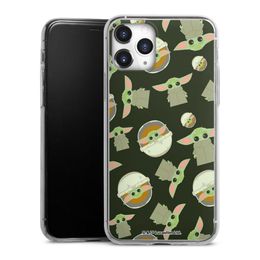DeinDesign iPhone 11 Pro Handy Slim Case Silikon Handyh&uuml;lle transparent H&uuml;lle extra d&uuml;nn Official Licensed Product Star Wars Muster Baby Yoda Silikon Slim Case
