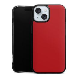 DeinDesign iPhone 15 Handy Silikon H&uuml;lle Case schwarz Handyh&uuml;lle Red Colour Unicoloured