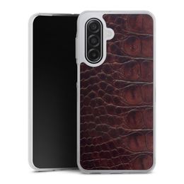 DeinDesign Galaxy A17 5G Handy Silikon H&uuml;lle Case transparent Handyh&uuml;lle Crocodile Animal Print Leather Silikon Case