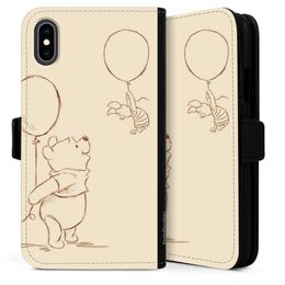 DeinDesign iPhone X Handy Klapph&uuml;lle Handyh&uuml;lle aus Kunst Leder schwarz Flip Case Disney Official Licensed Product Winnie The Pooh Sideflip mit langer Lasche