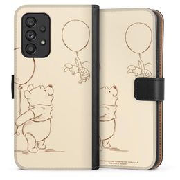 DeinDesign Galaxy A53 5G Handy Klapph&uuml;lle Handyh&uuml;lle aus Kunst Leder schwarz Flip Case Official Licensed Product Disney Winnie The Pooh Sideflip mit langer 