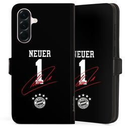 DeinDesign Galaxy A56 5G Handy Klapph&uuml;lle Handyh&uuml;lle aus Kunst Leder schwarz Flip Case Fcb Manuel Neuer Fc Bayern M&uuml;nchen Sideflip mit Lasche
