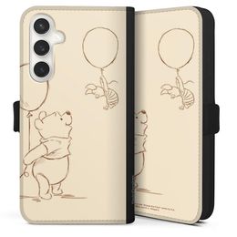 DeinDesign Galaxy S24 FE 5G Handy Klapph&uuml;lle Handyh&uuml;lle aus Kunst Leder schwarz Flip Case Disney Official Licensed Product Winnie The Pooh Sideflip mit Lasche
