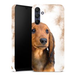 DeinDesign Galaxy A15 5G Handy Premium Case Smartphone Handyh&uuml;lle Schutzh&uuml;lle gl&auml;nzend Dachshund Dog Pet Premium Case