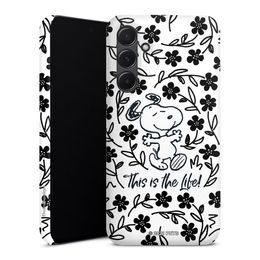 DeinDesign Galaxy A35 5G Handy Premium Case Smartphone Handyh&uuml;lle Schutzh&uuml;lle matt Peanuts Flowers Snoopy Premium Case