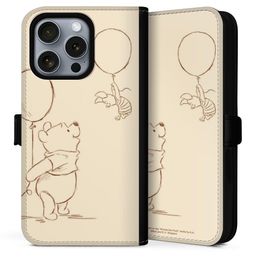 DeinDesign iPhone 16 Pro Max Handy Klapph&uuml;lle Handyh&uuml;lle aus Kunst Leder schwarz Flip Case Disney Official Licensed Product Winnie The Pooh Sideflip mit Lasche