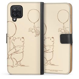 DeinDesign Galaxy A12 Handy Klapph&uuml;lle Handyh&uuml;lle aus Kunst Leder schwarz Flip Case Official Licensed Product Disney Winnie The Pooh Sideflip mit langer Lasche
