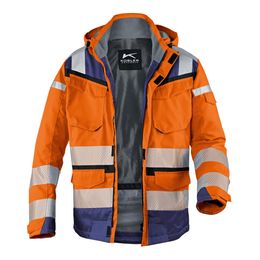 K&Uuml;BLER WORKWEAR Wetterjacke REFLECTIQ SYMPATEX&reg; PSA 2 warnorange/dunkelblau Form 1307 Gr&ouml;&szlig;e 4XL ; K&uuml;bler Workwear (1307 8332-3748-4XL)