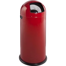 Var Push-M&uuml;lleimer, Stahl, selbstschlie&szlig;end, feuerrot, 52 l, H&ouml;he 890 mm