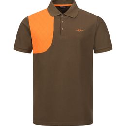 Blaser Outfits Poloshirt Shooting Patch Dark Brown/Orange (Gr&ouml;&szlig;e: S)