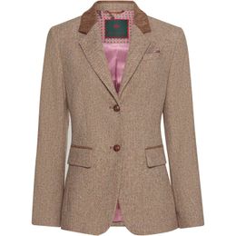 Reitmayer Fischgrat-Blazer mit Cordkragen Braun/Beige (Gr&ouml;&szlig;e: 42)