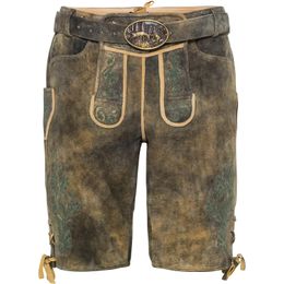 Almsach Kurze Lederhose mit G&uuml;rtel Braun (Gr&ouml;&szlig;e: 52)