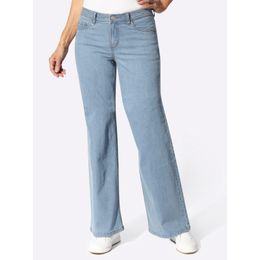 WITT Damen 5-Pocket-Jeans mit Kontrastn&auml;hten, blue-bleached, Gr&ouml;&szlig;e 40