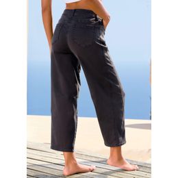 Buffalo Damen Ankle-Jeans, black washed, Gr&ouml;&szlig;e 34