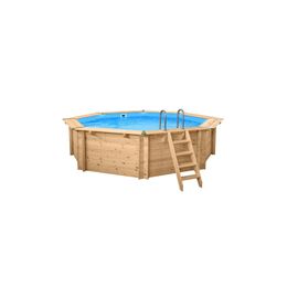 Holzpool &bdquo;Java&ldquo; rund &Oslash; 5,30 m &times; 1,36 m W&auml;rmepumpe Set
