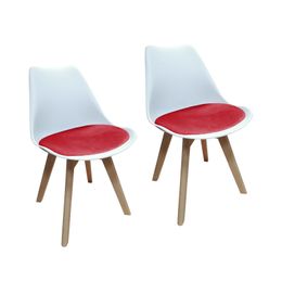HTI-Living Stuhl Atlanta Wei&szlig;, Velvet Rot