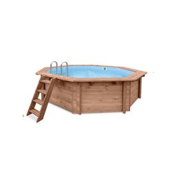 Holzpool &bdquo;Java&ldquo; rund &Oslash; 3,55 m &times; 1,16 m W&auml;rmepumpe Set