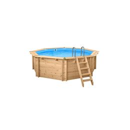 Holzpool &bdquo;Java&ldquo; rund &Oslash; 4,40 m &times; 1,36 m W&auml;rmepumpe Set