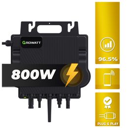 GROWATT Mikro-Wechselrichter 800 W NEO-800M-X f&uuml;r Balkonkraftwerk, IP67 wetterfest, Plug&Play Installation, 2 MPPT, WIFI Bluetooth, Micro Inverter