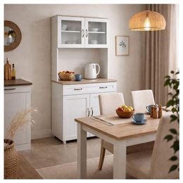 HTI-Living K&uuml;chenbuffet mit Glasteil Wei&szlig; Blanca