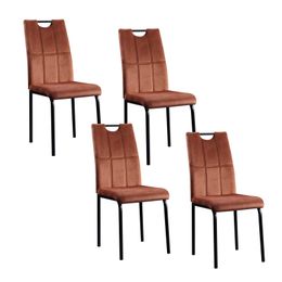 HTI-Living Esszimmerstuhl Denton Samt Braun 4er-Set