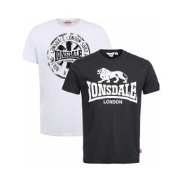Lonsdale Herren T-Shirt normale Passform Doppelpack DILDAWN