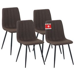 ALBATROS Esszimmerst&uuml;hle 4er Set GARDA braun - Komfortabler Polsterstuhl f&uuml;r Modernes und Stilvolles Design am Esstisch - K&uuml;chenstuhl oder Stuhl Esszimmer mit hoher Belastbarkeit bis 110kg