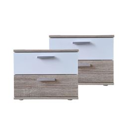 HTI-Living Nachtschrank 2er Set Sonoma Wei&szlig;