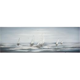 Holzbild Gilde "Bild rechteckig Silver Regatta", farbe bild(er): blau, B:150cm H:50cm T:2,6cm, Poly-Leinwand, Bilder, Holzbild