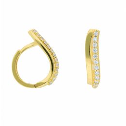Adelia&acute;s Paar Creolen ADELIA&acute;S "Creolen Ohrringe 585 Gold ( 14K ) mit Zirkonia &ndash; Goldohrringe", gold, Ohrringe, Damen, Damen, Gold, Goldohrringe