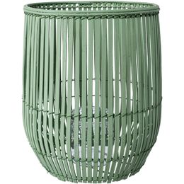 Windlicht CREATIV HOME "Kerzenhalter Bambus", gr&uuml;n (jadefarben), H:30cm &Oslash;:30cm, Bambus, Glas, Kerzenhalter, Windlicht, H&ouml;he ca. 30 cm