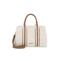Shopper Tamaris "Shopper TAS Kirsten", Damen, Gr. B/H/T: 28cm x 17cm x 12cm 0, beige (beige 400), Polyurethan, Taschen Shopper