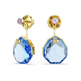 Paar Ohrh&auml;nger Swarovski "Schmuck Geschenk Gema Ohrringe", gelbgoldfarben, metallfarben, blau, lavendel, blau, lavendel, Ohrringe, Damen, Metall, mit Swarovski Kristall - Einh&auml;nger abnehmbar