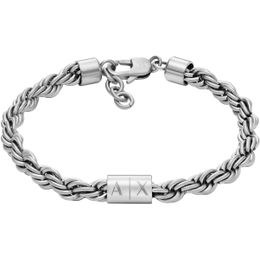 Armband Armani Exchange "Schmuck Geschenk Edelstahl Armschmuck ICON", silber (edelstahlfarben), Armb&auml;nder, Damen, 19,5cm, Edelstahl, Armband
