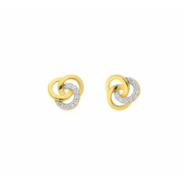 Adelia&acute;s Paar Ohrh&auml;nger ADELIA&acute;S "Ohrstecker Ohrringe 585 Gold ( 14K ) mit Zirkonia &ndash; Goldohrringe", silber, Ohrringe, Damen, Damen, Gold, Goldohrringe