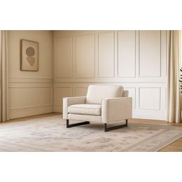 Loveseat Home Affaire "Pinto 105 cm, Cord, Chenille, Lederoptik", beige (natural), B:105cm H:85cm T:97cm, 90% Polyester, 10% Nylon, Sessel, mit Keder, Metallf&uuml;&szlig;en und auch in Cord Bezug erh&auml;ltlich