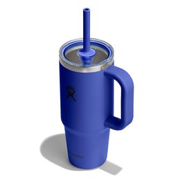 Thermobecher Hydro Flask "24 OZ Travel Tumbler Clear Lid, 710 ml", capri blau, H:29cm, Edelstahl, Trinkgef&auml;&szlig;e, Thermobecher, Kompatibel mit Eindr&uuml;ckzubeh&ouml;r der Gr&ouml;&szlig;e Medium